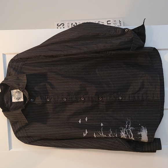 red level nine | Shirts | Mens Black Striped Red Level Nine Shirt Xxl ...